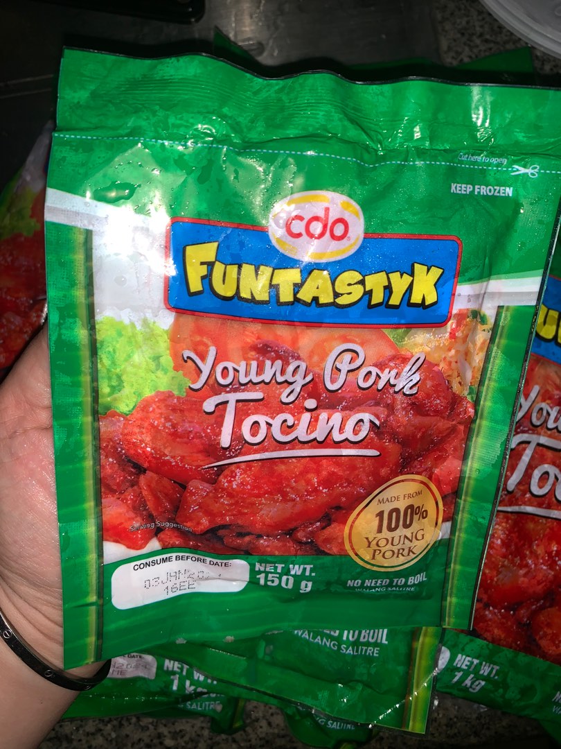 CDO Funtastyk Young Pork Tocino 1kg Free 1 pack 150G if you buy 2KG, Food & Drinks, Chilled ...