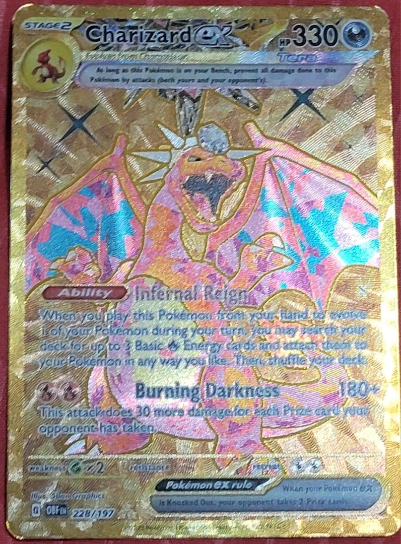 charizard ex gold hyper rare, Hobbies & Toys, Toys & Games on Carousell