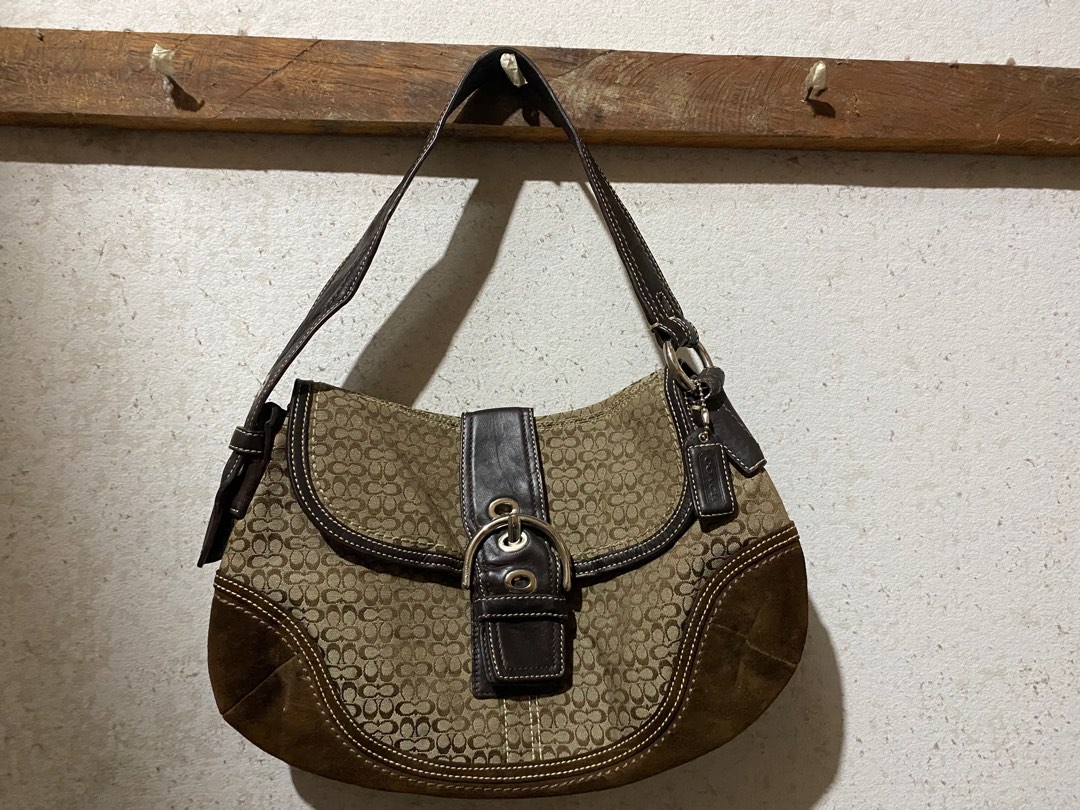 Coach HOBO Jacquard Signature Soho Suede Leather shoulder bag on Carousell