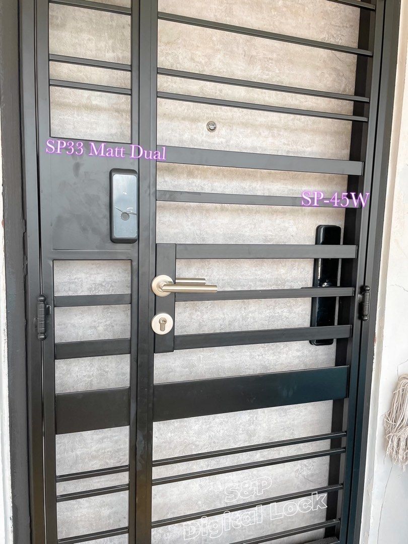 Combo metal gate with digital lock on gate, Furniture & Home Living ...