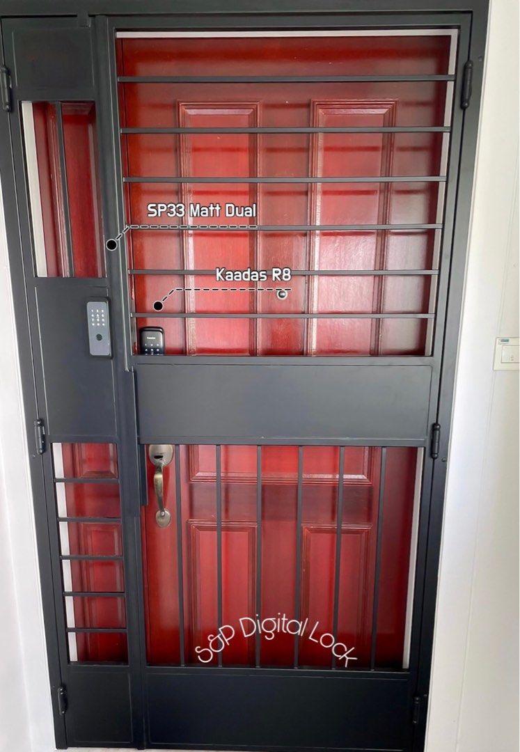 Combo metal gate with digital lock on gate, Furniture & Home Living ...