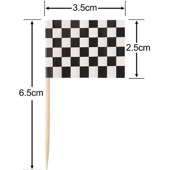 F1 race car flag off cake topper party cake topper food toothpicks ...
