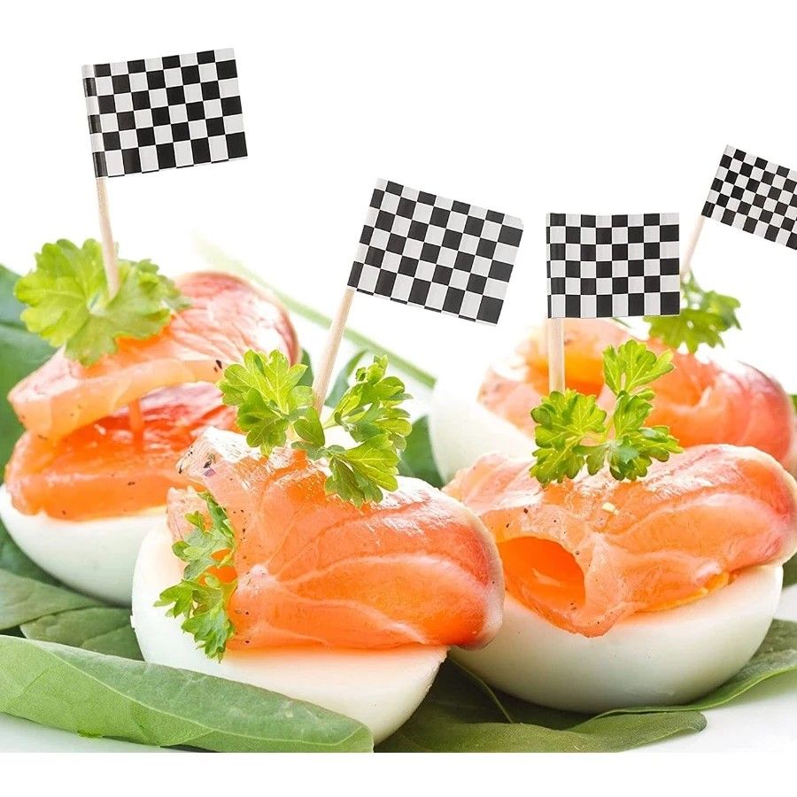 F1 race car flag off cake topper party cake topper food toothpicks ...