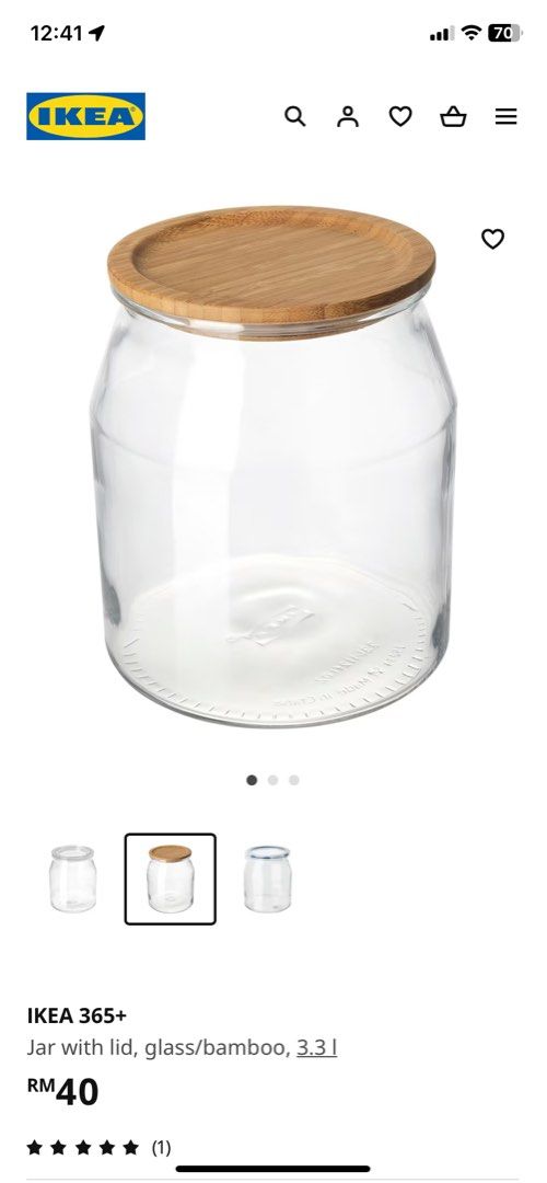 Ikea jar round glass 3.3L, Furniture & Home Living, Kitchenware ...