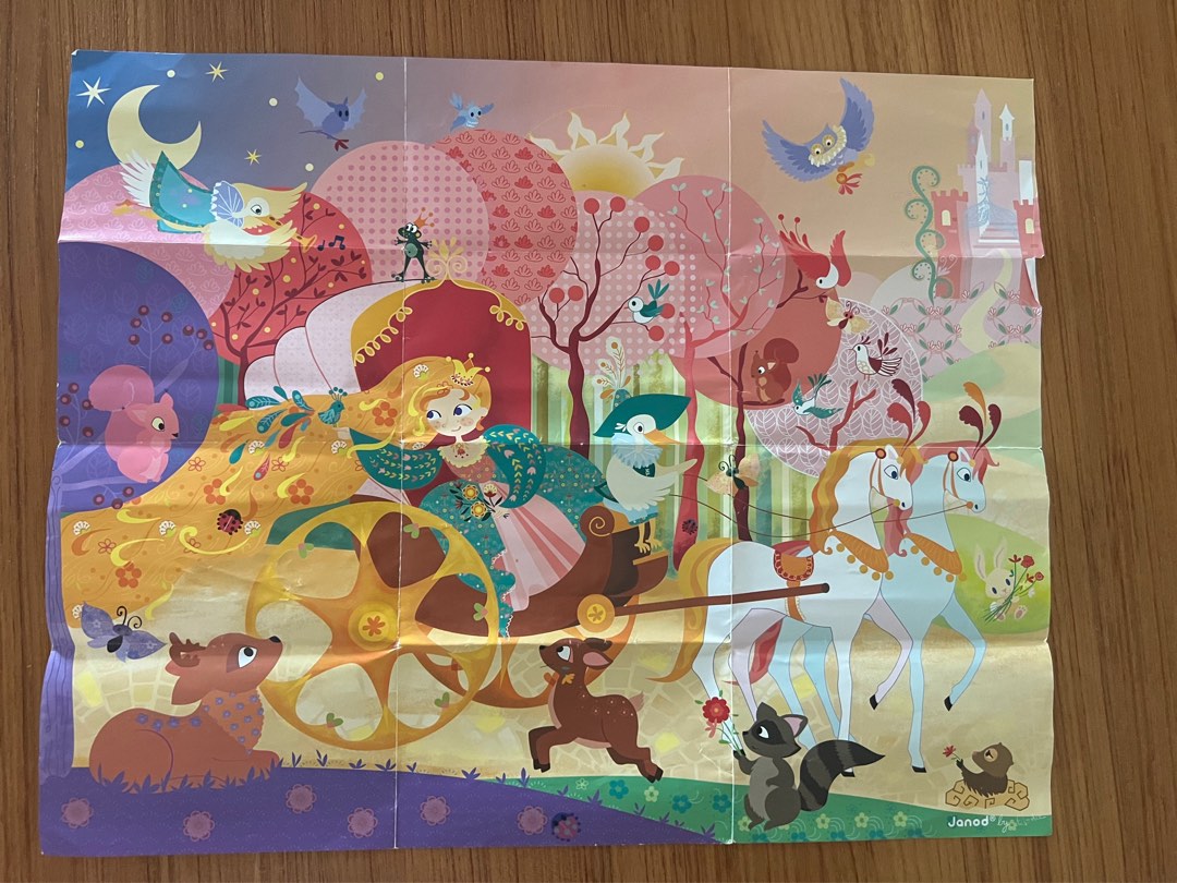 二手法國Jonod厚片攜帶拼圖 公主馬車, 書籍、休閒與玩具, 玩具、公仔、桌遊在旋轉拍賣