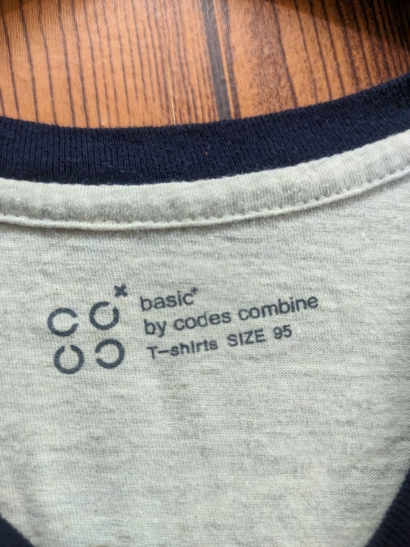 Kaos Lengan Panjang Codes Combine Abu Corak, Fesyen Pria, Pakaian , Atasan di Carousell