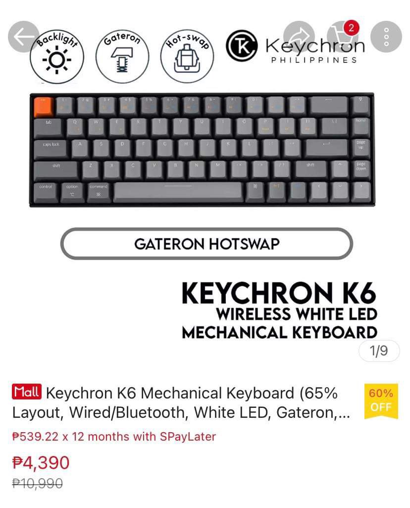 KEYCHRON K6 65%, WIRED/BT, WHITE LED, GATERON, HOT-SWAP, BROWN SWITCH MECHANICAL KEYBOARD ...