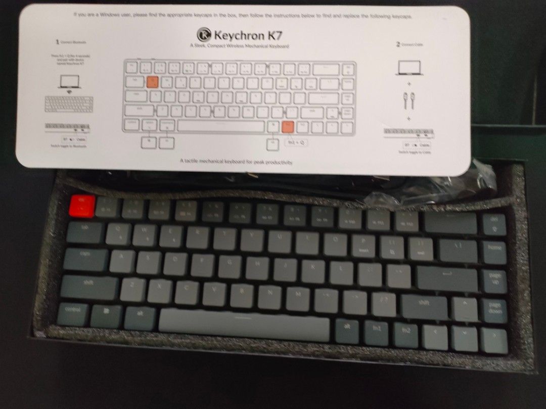 Keychron K7 Ultra-slim Mechanical keyboard (Wireless), Computers & Tech ...