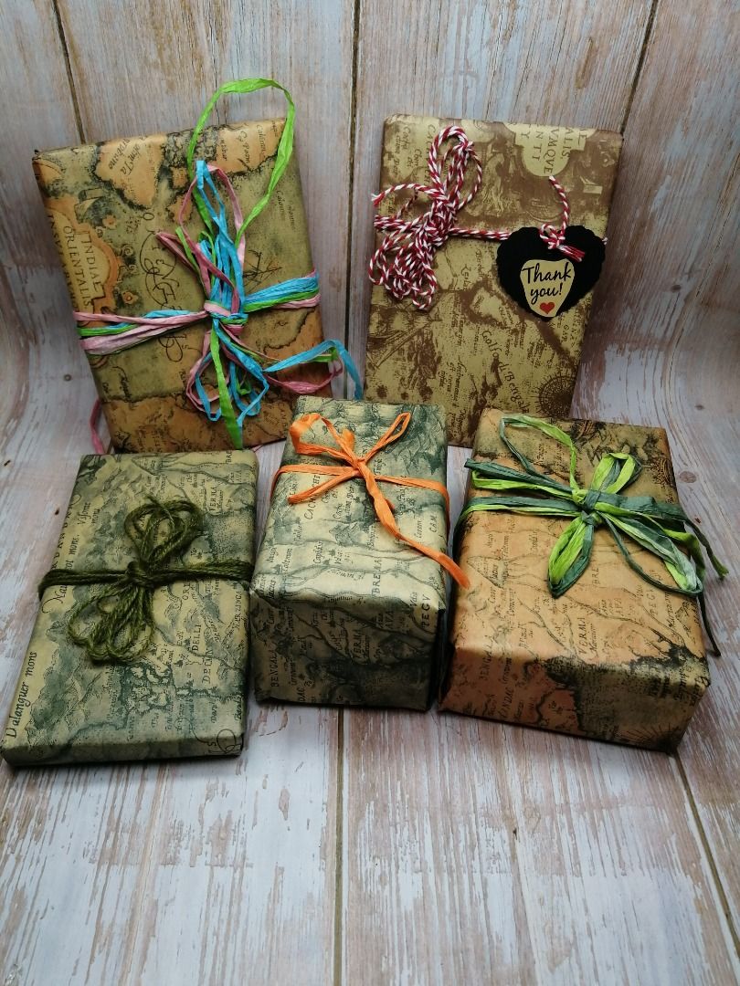 Kraft Vintage MAPS Wrapping Paper, Hobbies & Toys, Stationary & Craft ...