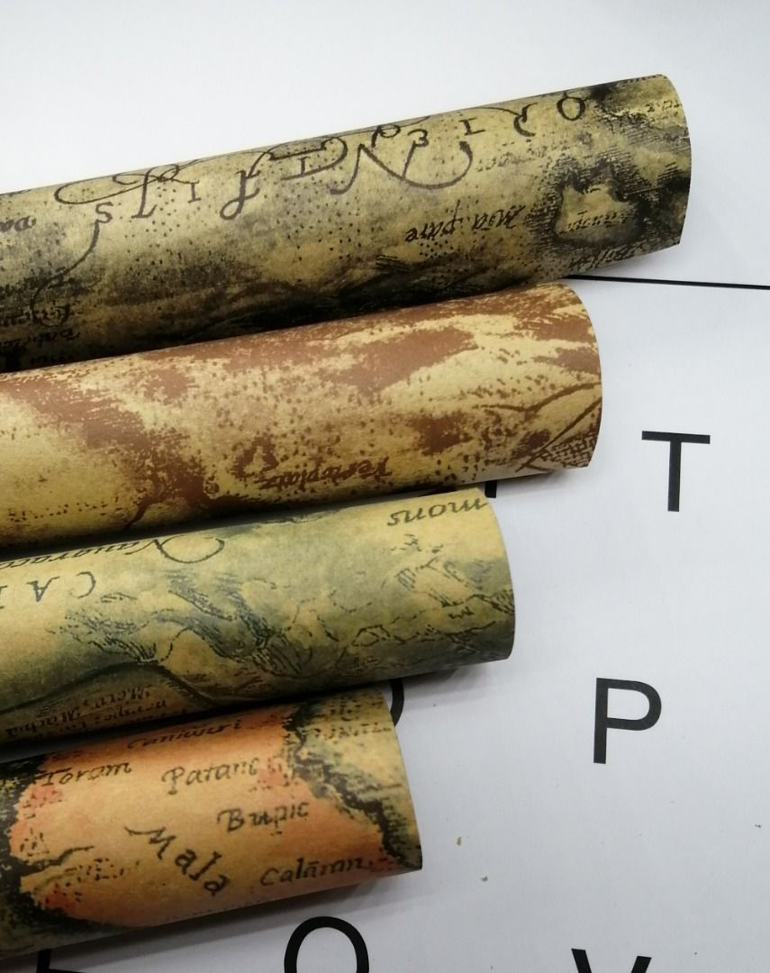Kraft Vintage MAPS Wrapping Paper, Hobbies & Toys, Stationary & Craft ...