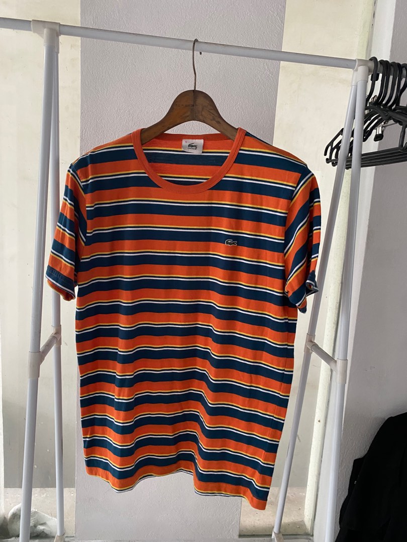 Lacoste orange striped shirt, Men's Fashion, Tops & Sets, Tshirts ...