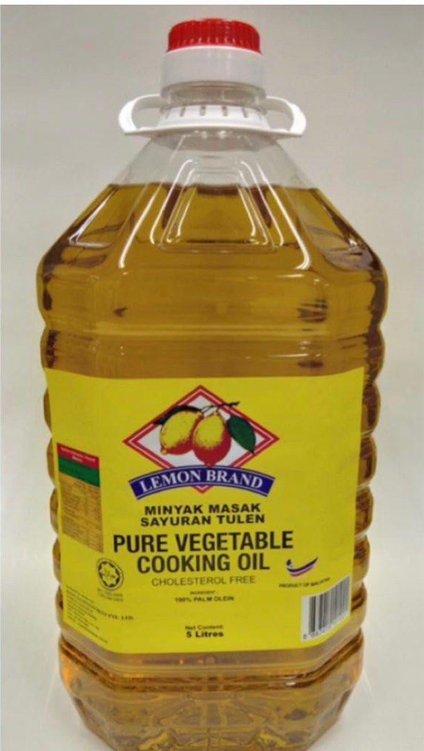 Lemon Brand Pure Vegetable Cooking Oil 5L *HALAL*, Food & Drinks, Spice ...