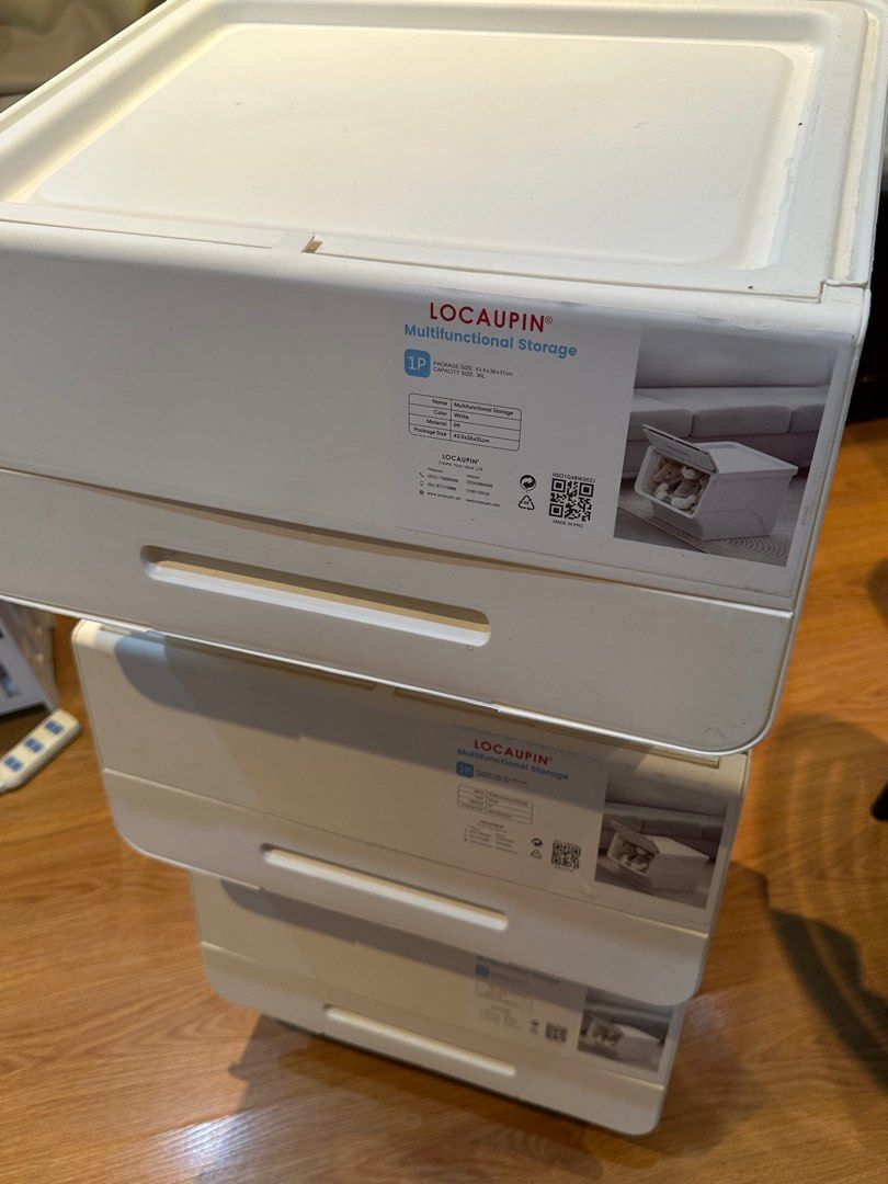 LOCAUPIN Stackable Bin Flip On Lid, Furniture & Home Living, Home ...