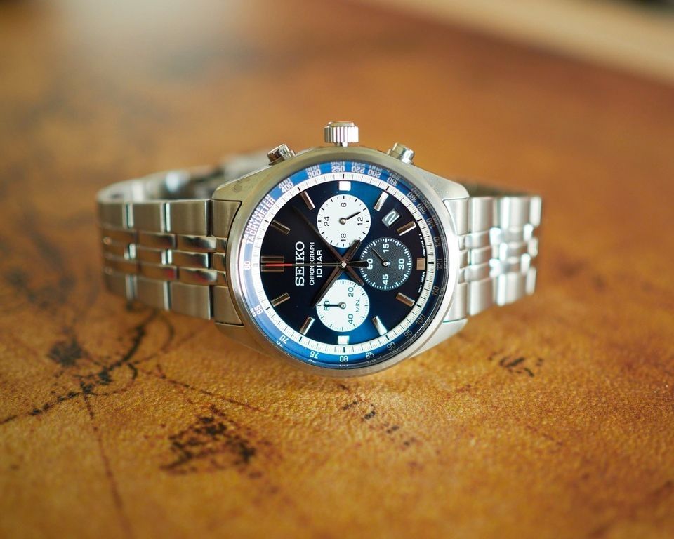 *Lowest Price*Seiko SSB427 Men's Chronograph Blue Dial Stainless Steel Watch ssb427 ssb427p ...