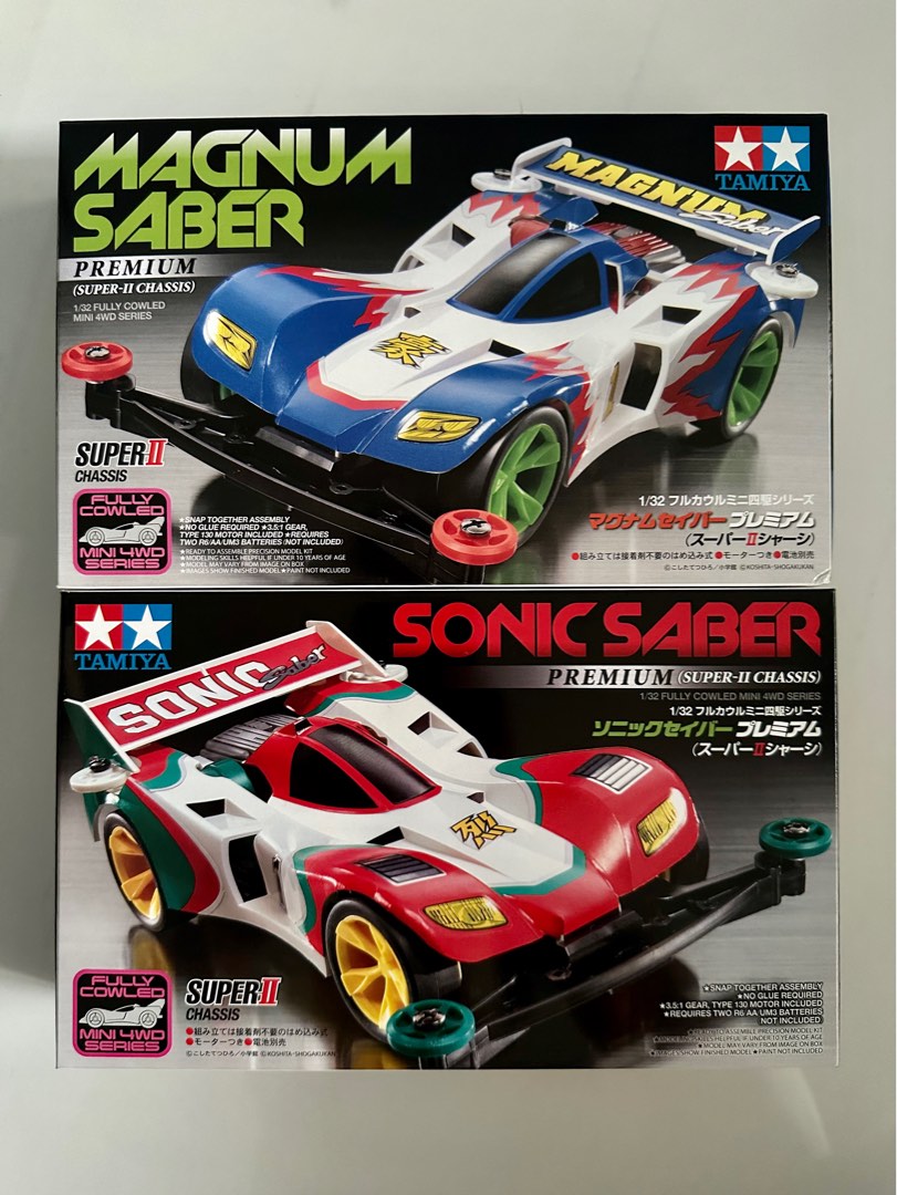 Magnum Saber & Sonic Saber (Premium) Tamiya Mini 4wd, Hobbies & Toys ...