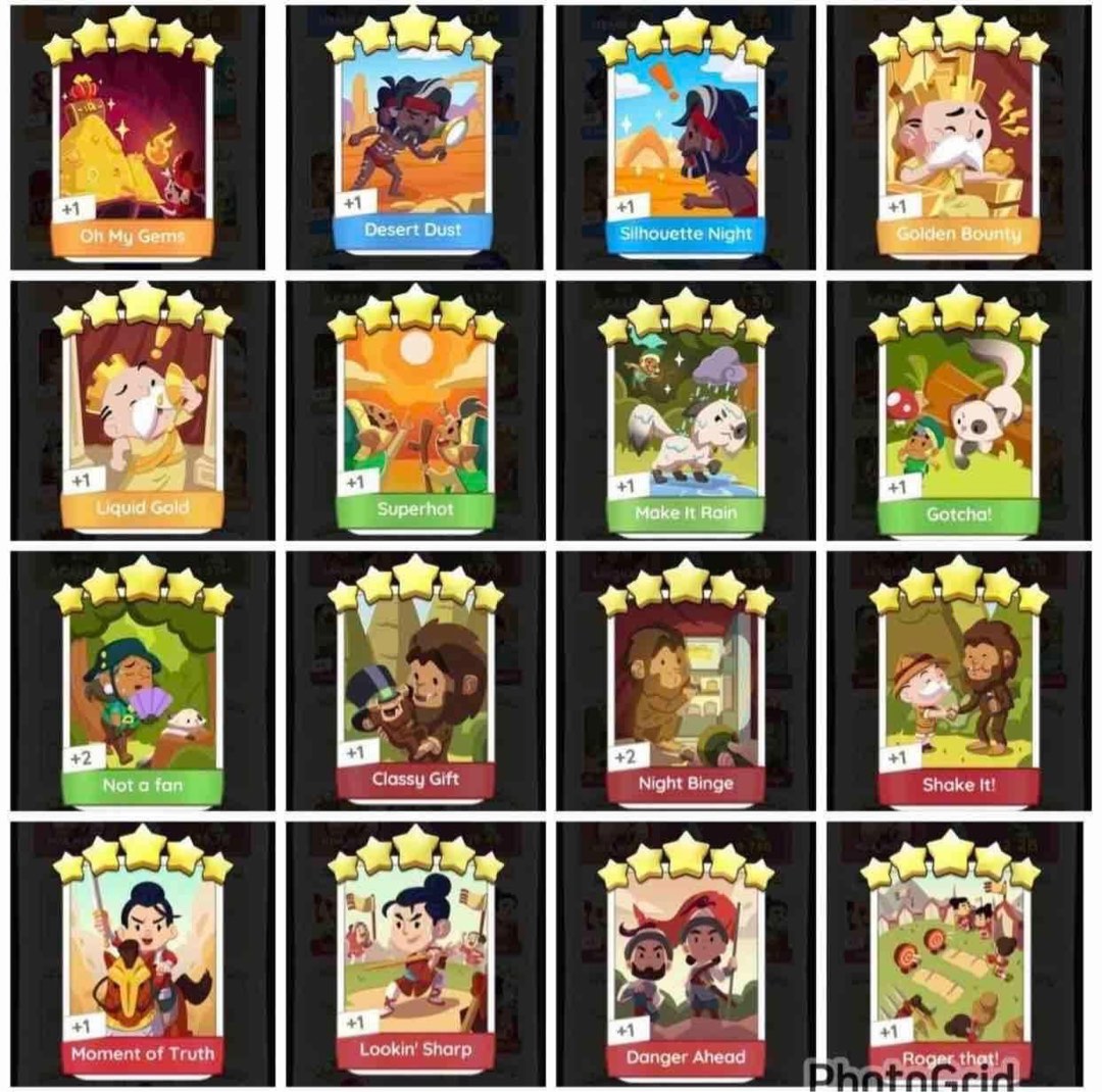 MONOPOLY GO OH MY GEMS DESERT DUST SILHOUETTE NIGHT LIQUID GOLD GOLDEN ...