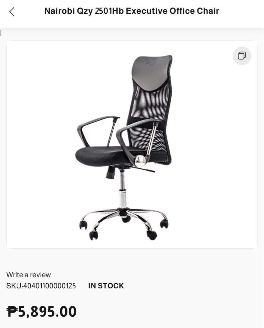 Nairobi Qzy 2501Hb Executive Office Chair on Carousell