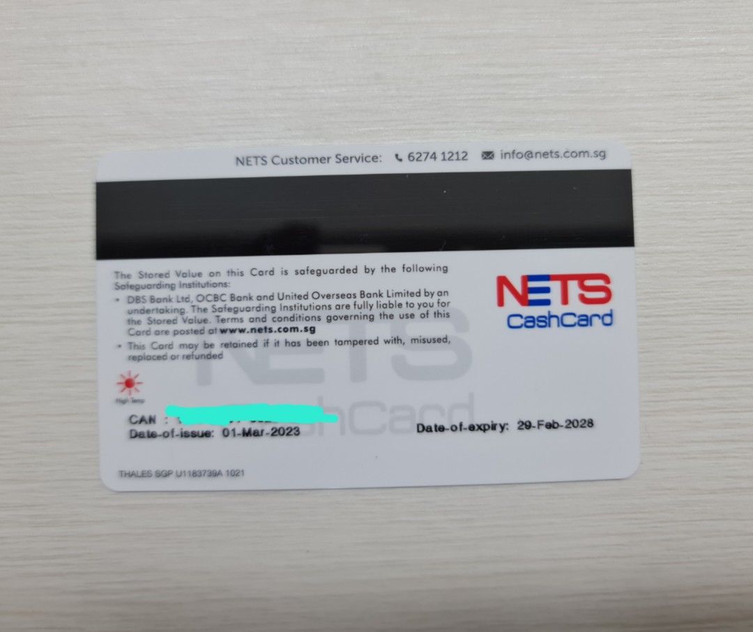 NETS Cashcard with Chip for Gen 1 and Gen 2 Cash Card readers Old IU In ...