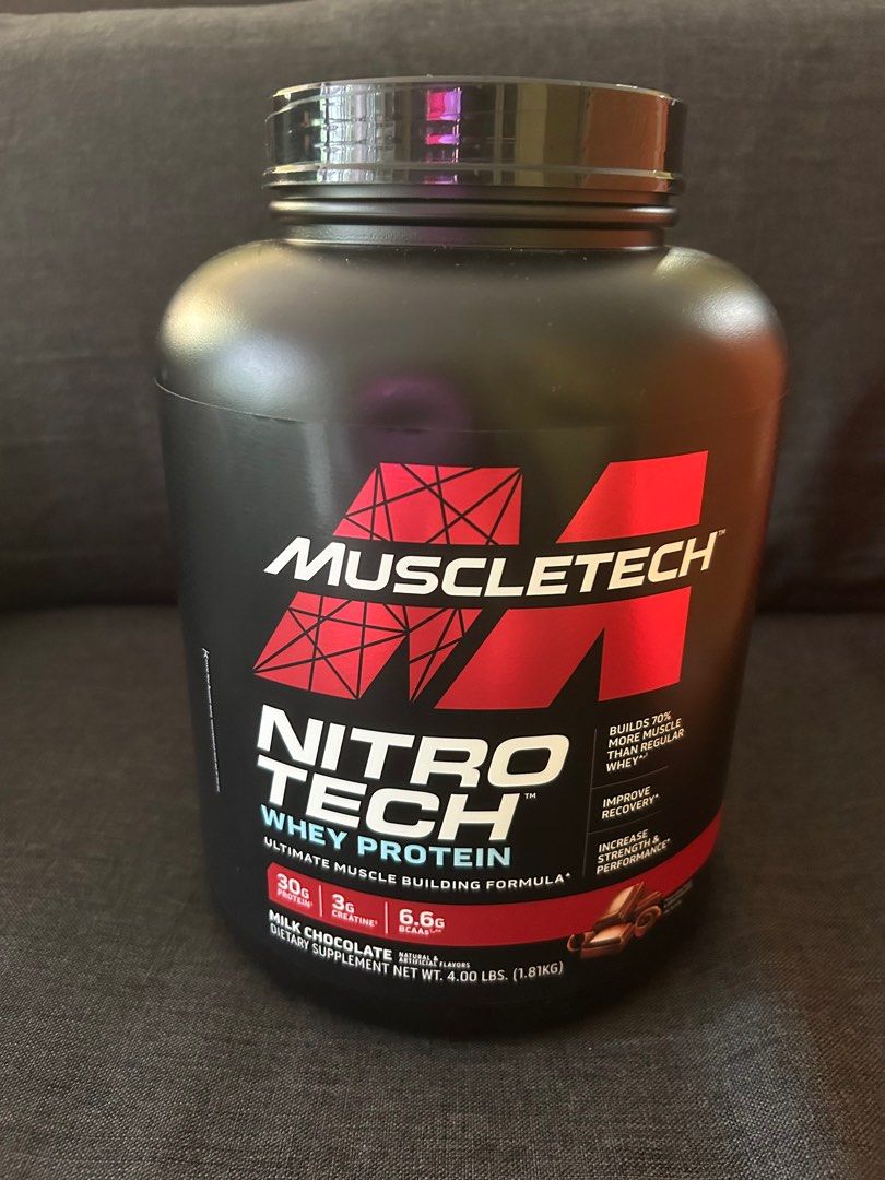 Nitro tech Whey Protein 4LBs, Health & Nutrition, Health Supplements ...