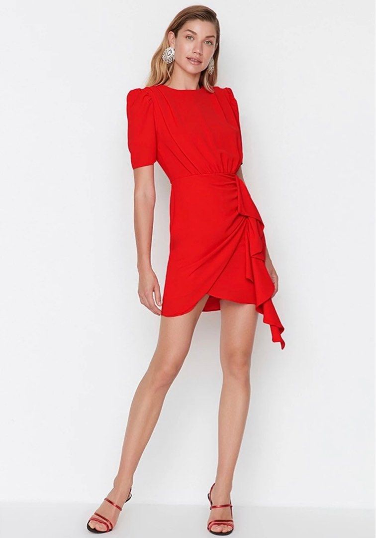 Open back drape details dress, Women's Fashion, Dresses & Sets, Dresses ...