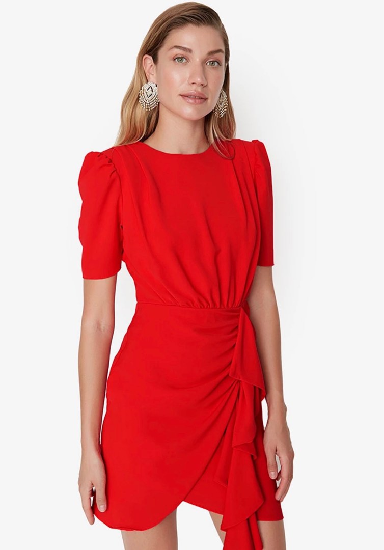 Open back drape details dress, Women's Fashion, Dresses & Sets, Dresses ...