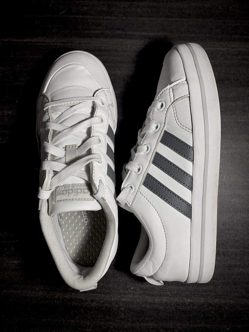 Original Adidas Bravada White Leather Shoes 3 Stripes, Women's Fashion ...