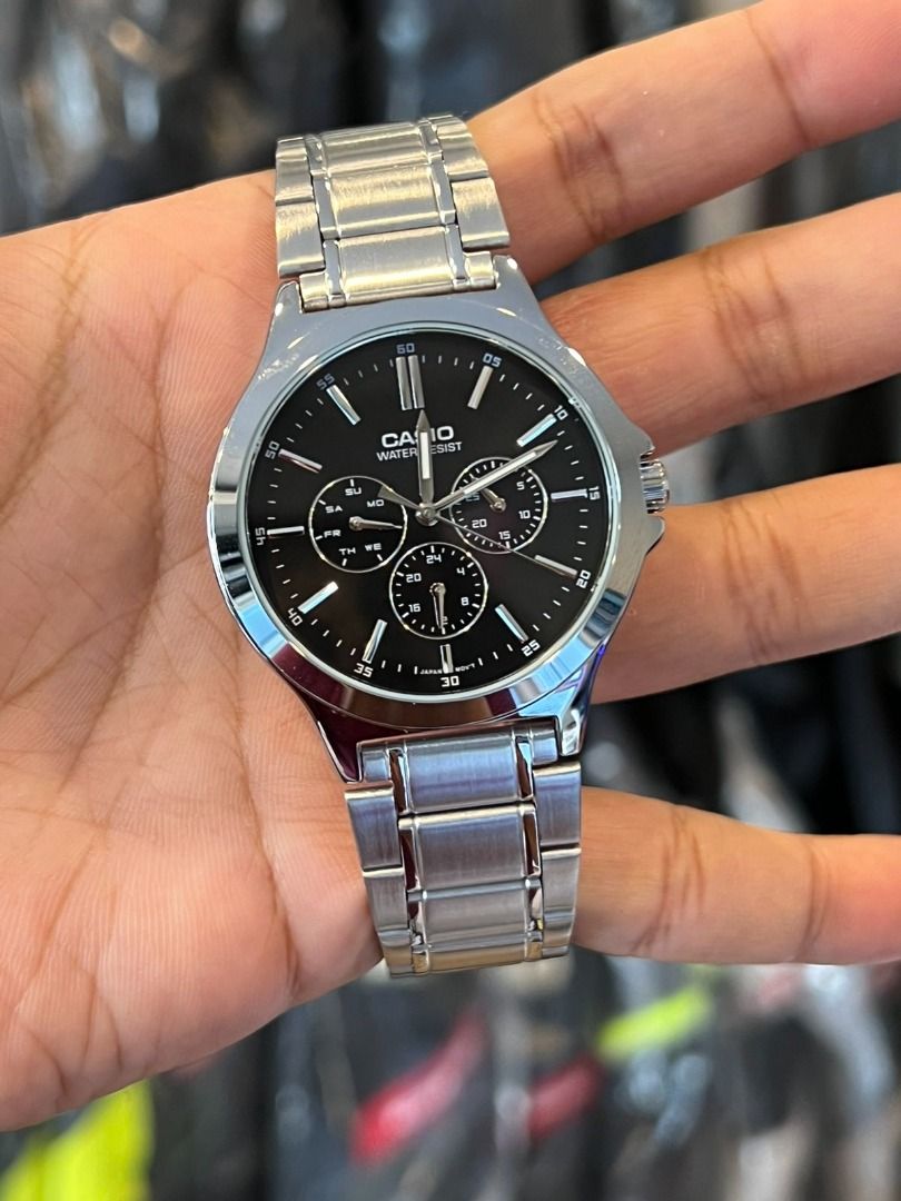 ORIGINAL CASIO Chronograph Stainless Steel Men's Watch MTP-V300D-1A, Men's Fashion, Watches ...