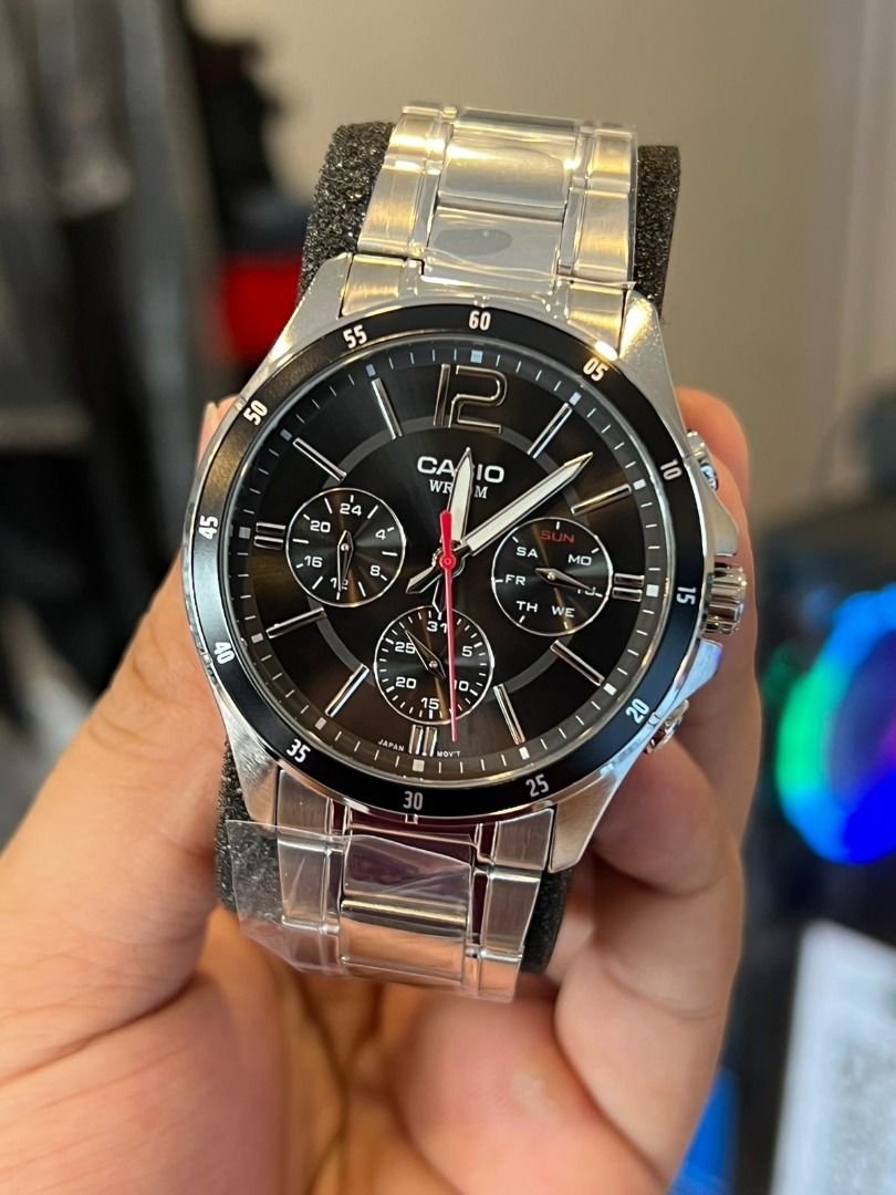 Original Casio Chronograph Stainless Steel Mens Watch Mtp 1374d 1a On Carousell