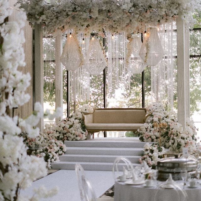 Pelamin garden theme church wedding ceremony setup pakej perkahwinan ...