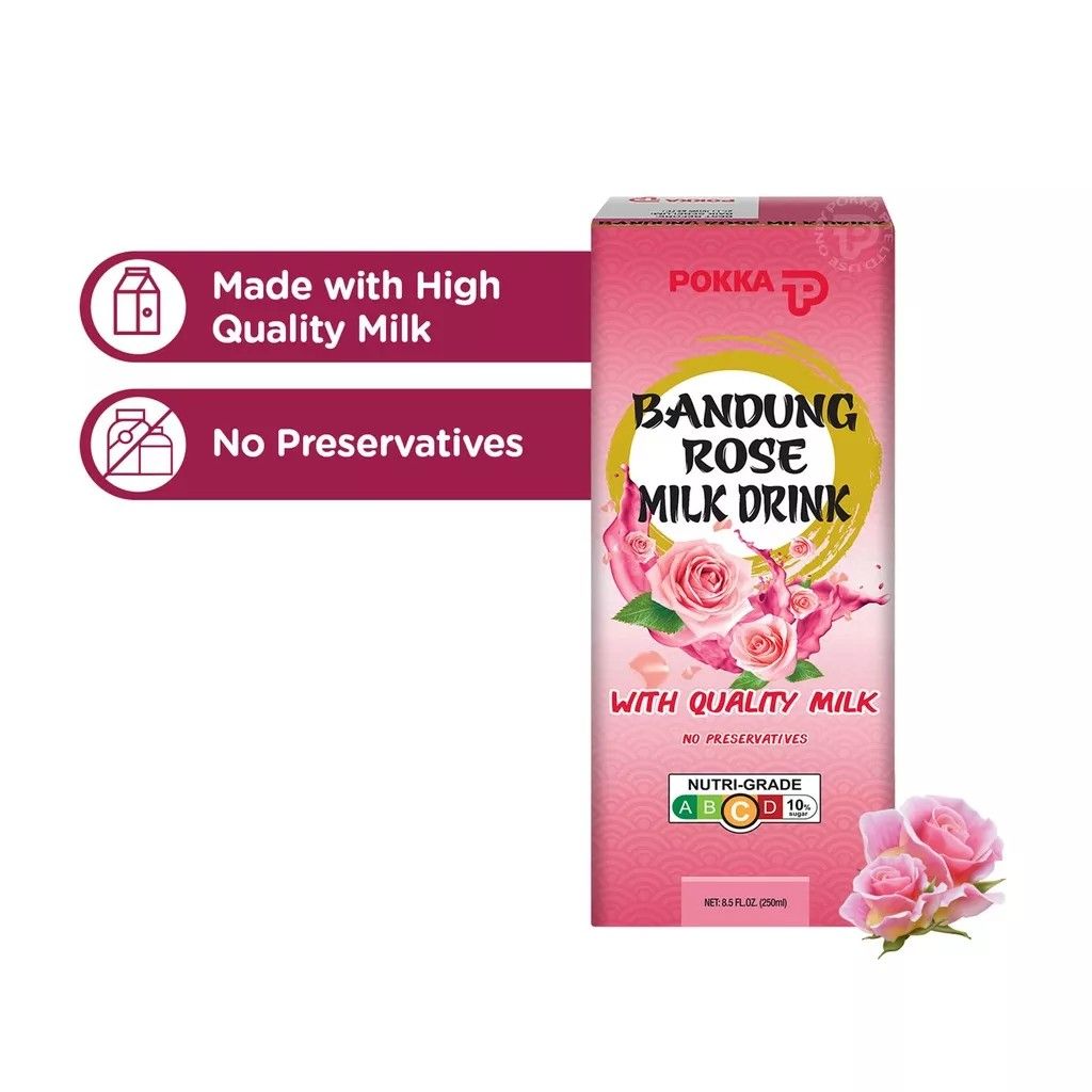Pokka rose bandung packet drinks beverage Bandung rose milk drink prata ...