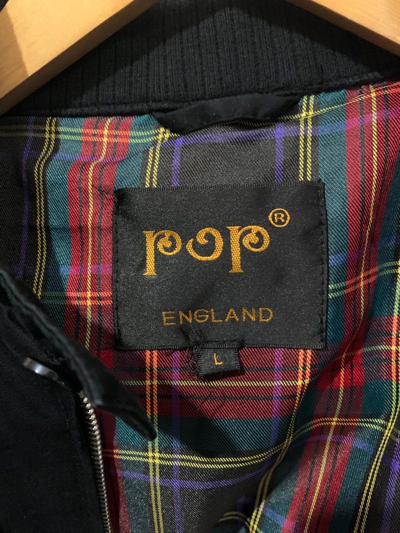 POP ENGLAND HARRINGTON JACKET, Fesyen Pria, Pakaian , Baju Luaran di ...