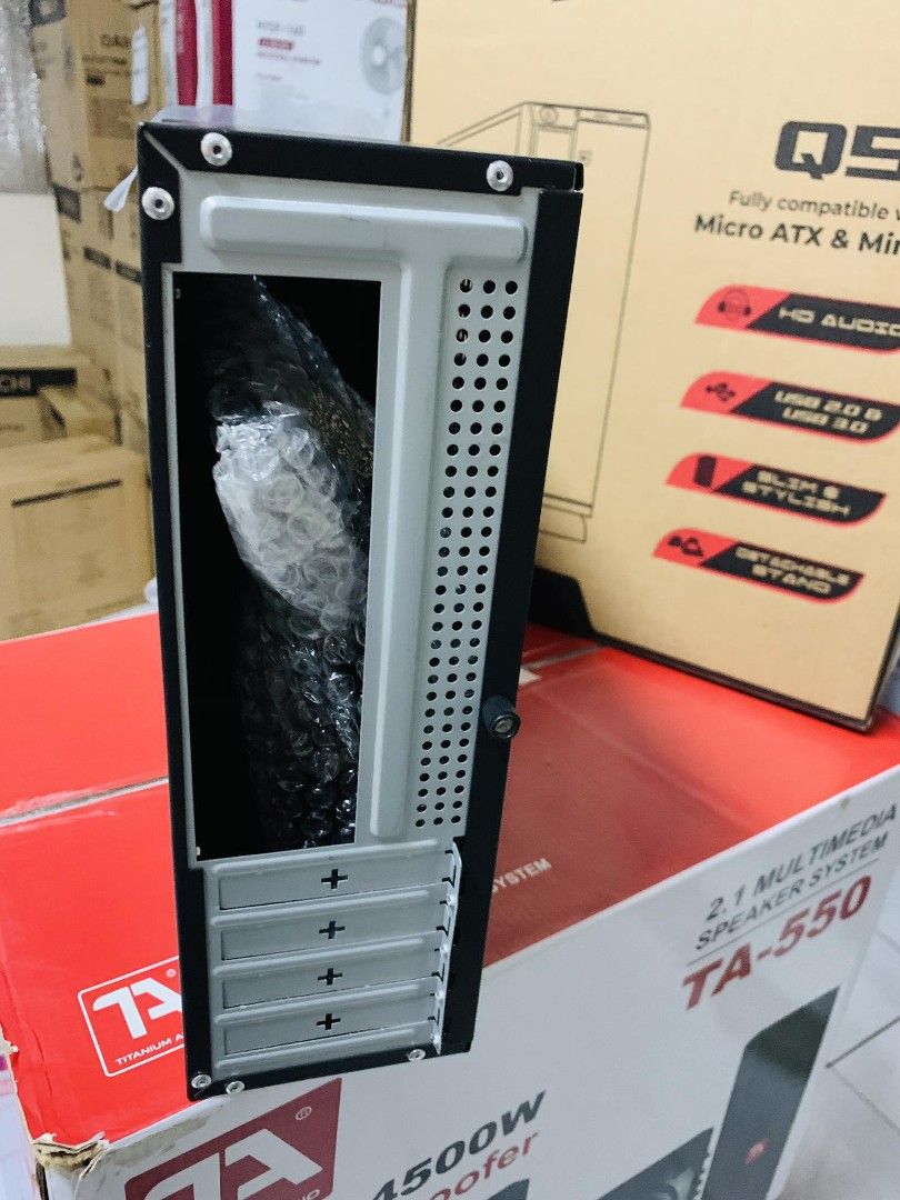 Powerlogic Q5 Slim Mini-Micro ATX PC Desktop Case with 600w PSU ...