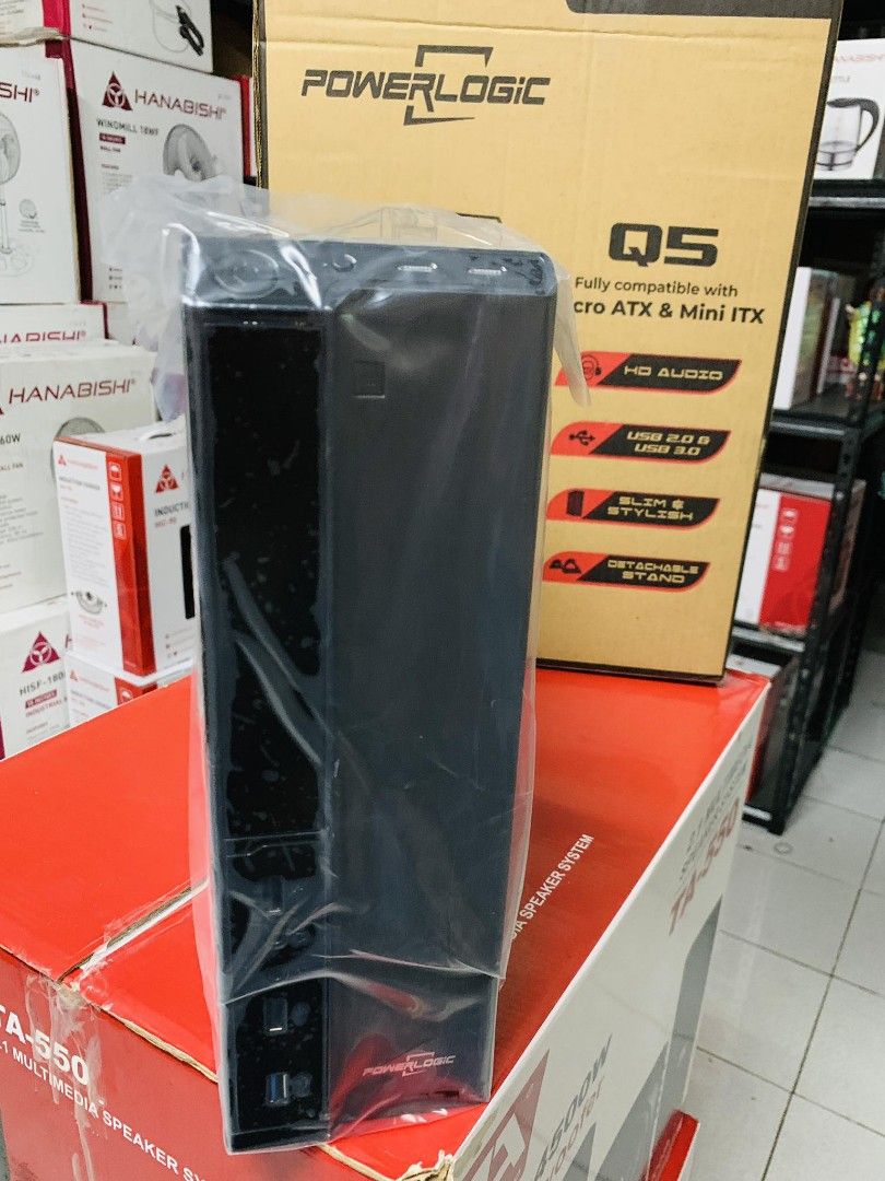 Powerlogic Q5 Slim Mini-Micro ATX PC Desktop Case with 600w PSU ...