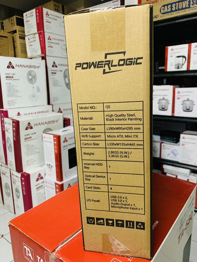 Powerlogic Q5 Slim Mini-Micro ATX PC Desktop Case with 600w PSU ...