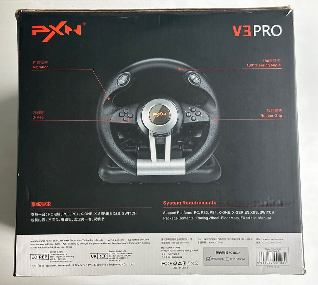 PXN V3Pro/ Logitech Driving Simulation Controller Racing Wheel, Video ...