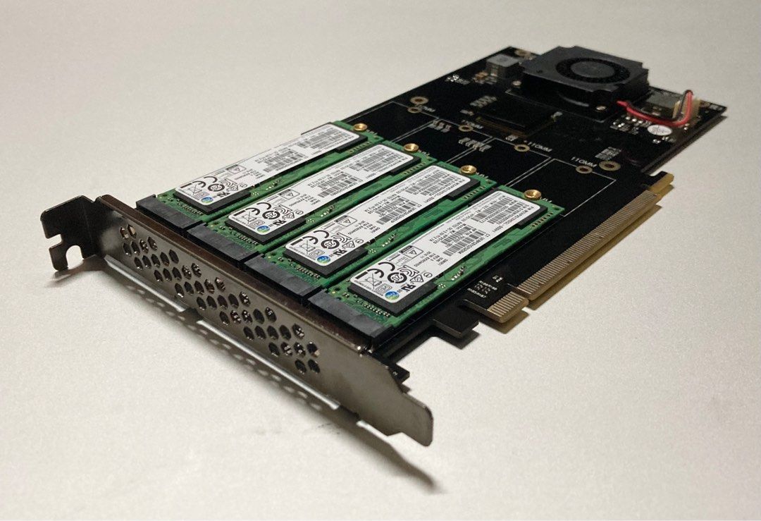 Quad m.2 NVMe SSD Switch Controller PCIE 3.0 x16 Adapter Card For Apple ...