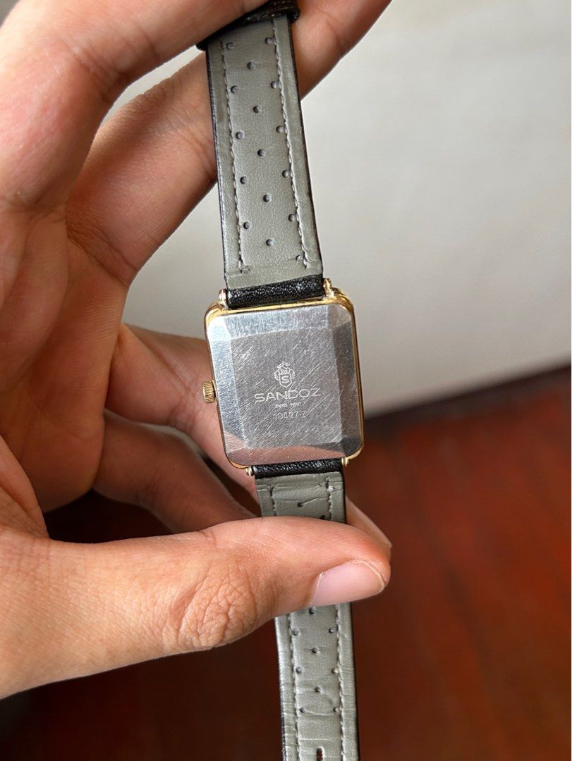 RARE Sandoz Cartier Tank Homage Square Vintage Quartz Gold Black ...