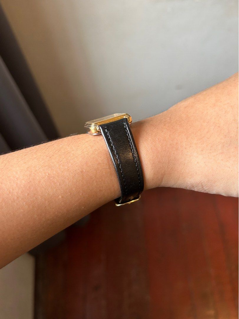 RARE Sandoz Cartier Tank Homage Square Vintage Quartz Gold Black ...