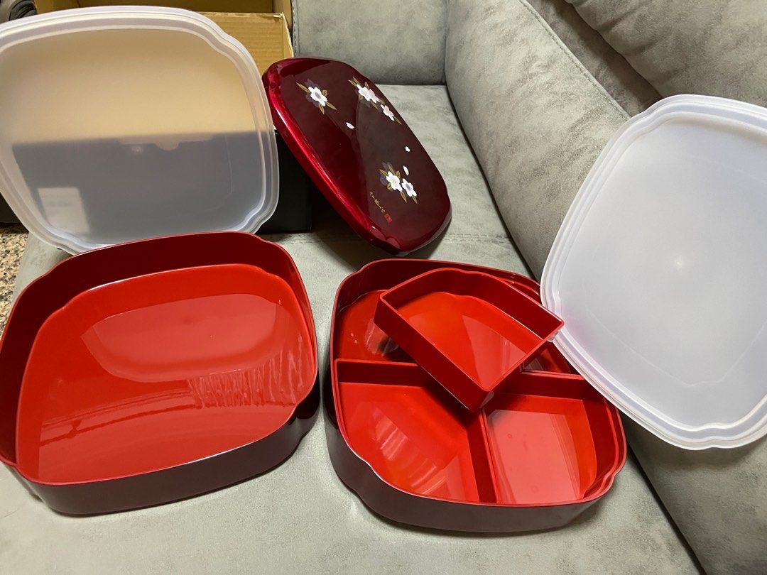 Red floral design Chinese new year candy box / Cny goodies box / Cny ...