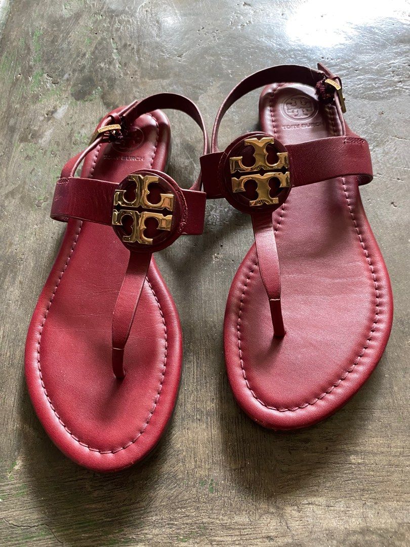 Red Tory Burch thong sandals, Women's Fashion, Footwear, Sandals on ...