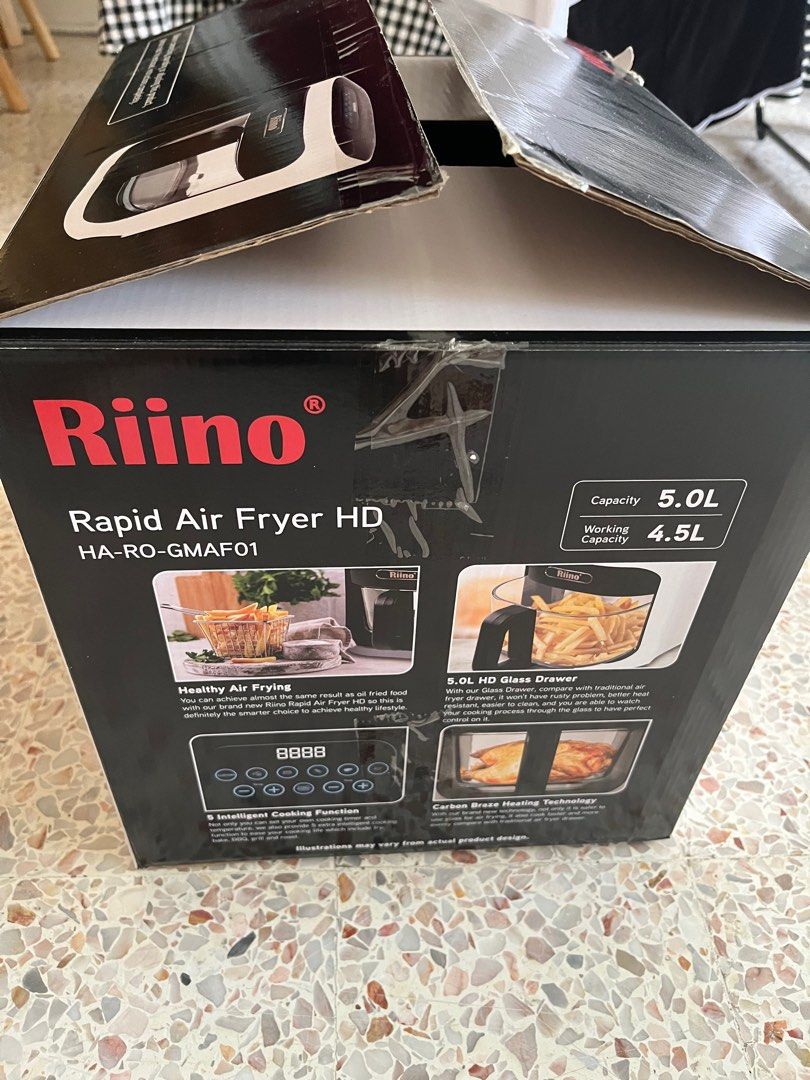 Riino glass air fryer, TV & Home Appliances, Kitchen Appliances, Other ...