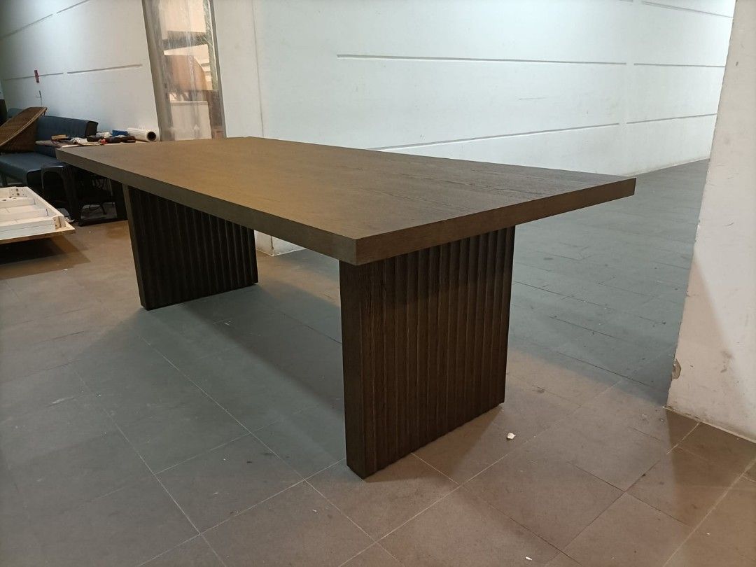 SANTI VALPO 225cm Dining Table in WALNUT, Furniture & Home Living ...