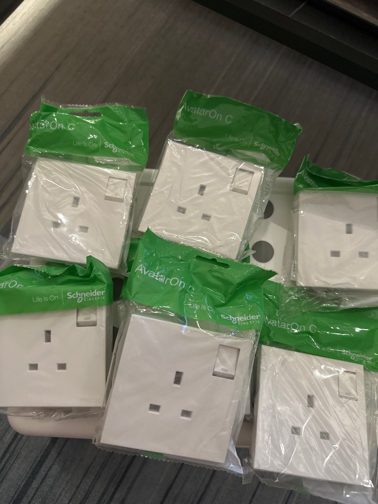 Schneider AvatarOn C Single Socket 13A, TV & Home Appliances, Electrical, Adaptors & Sockets on ...