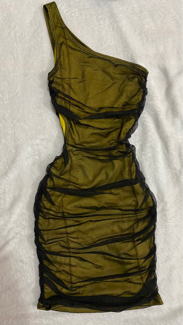 Sexy Black And Yellow Dress On Carousell