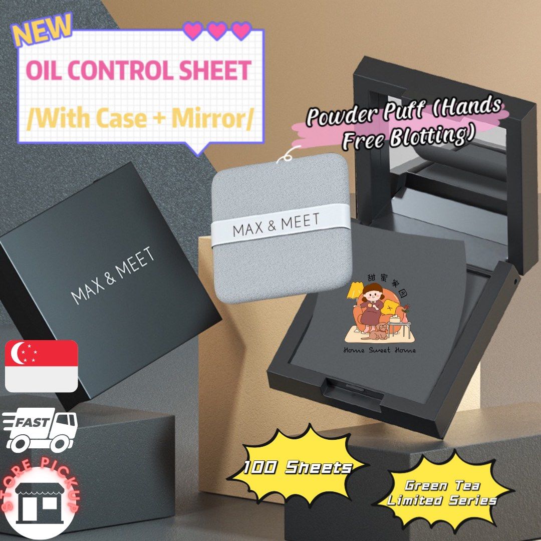 [SG] Oil Control Sheet Oil Control Film Face Sheet Powder Puff Blotting ...