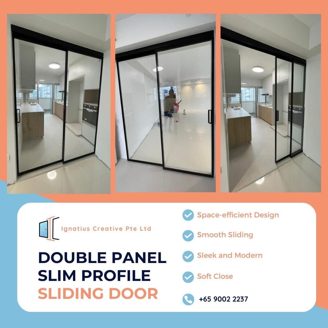Slim frame sliding door, Home Services, Renovations, Aluminium Work on ...