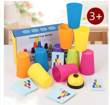 Stacking Cups Game Educational Colour and Shape Matching Game Party ...