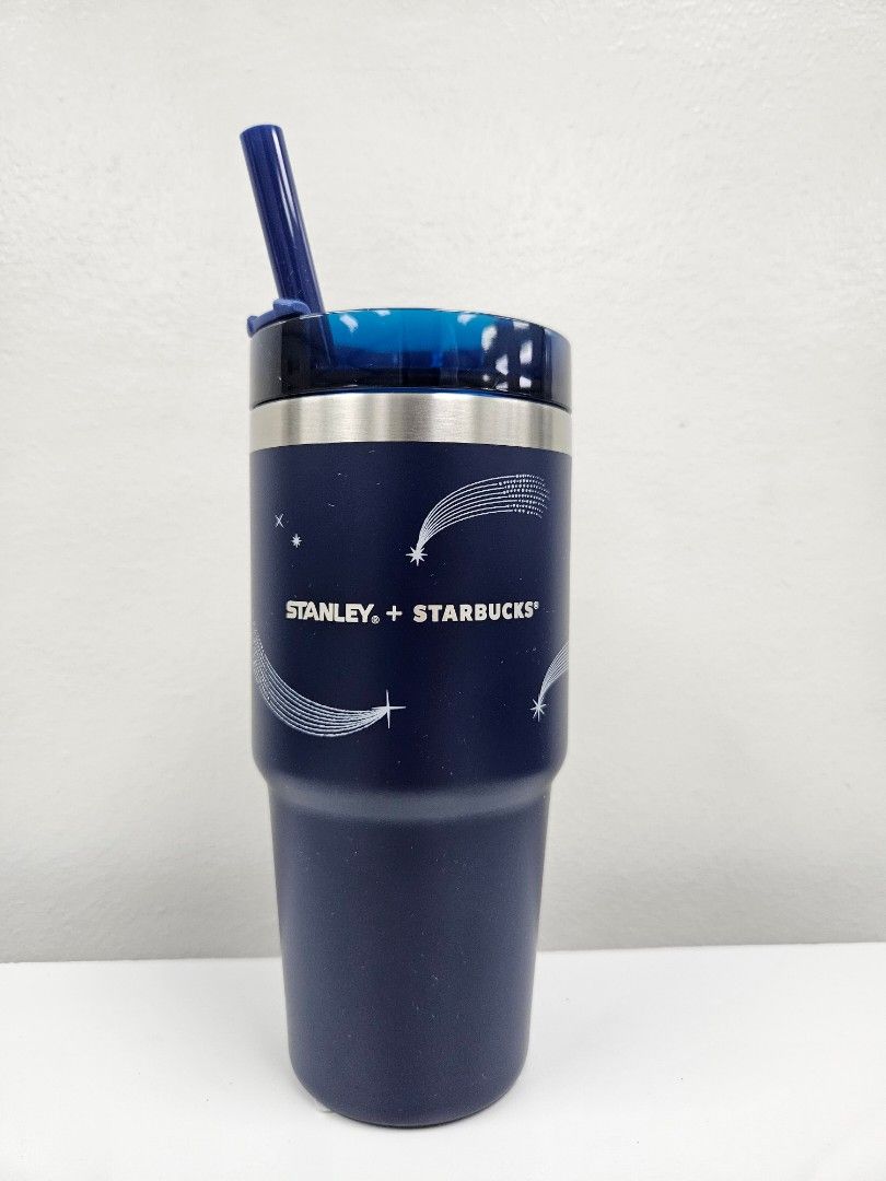 Starbucks x Stanley Blue Silver Meteor cold cup (16oz), Food & Drinks ...