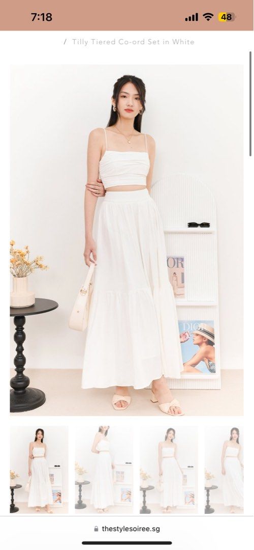 Stylesoiree Tilly Tiered Co-Ord Set In White, Women's Fashion, Dresses ...