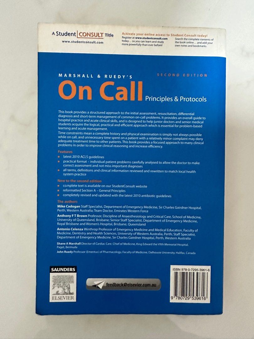 Textbook for Medicine: Marshall & Ruedy's On Call - Principles & Protocols, Hobbies & Toys ...